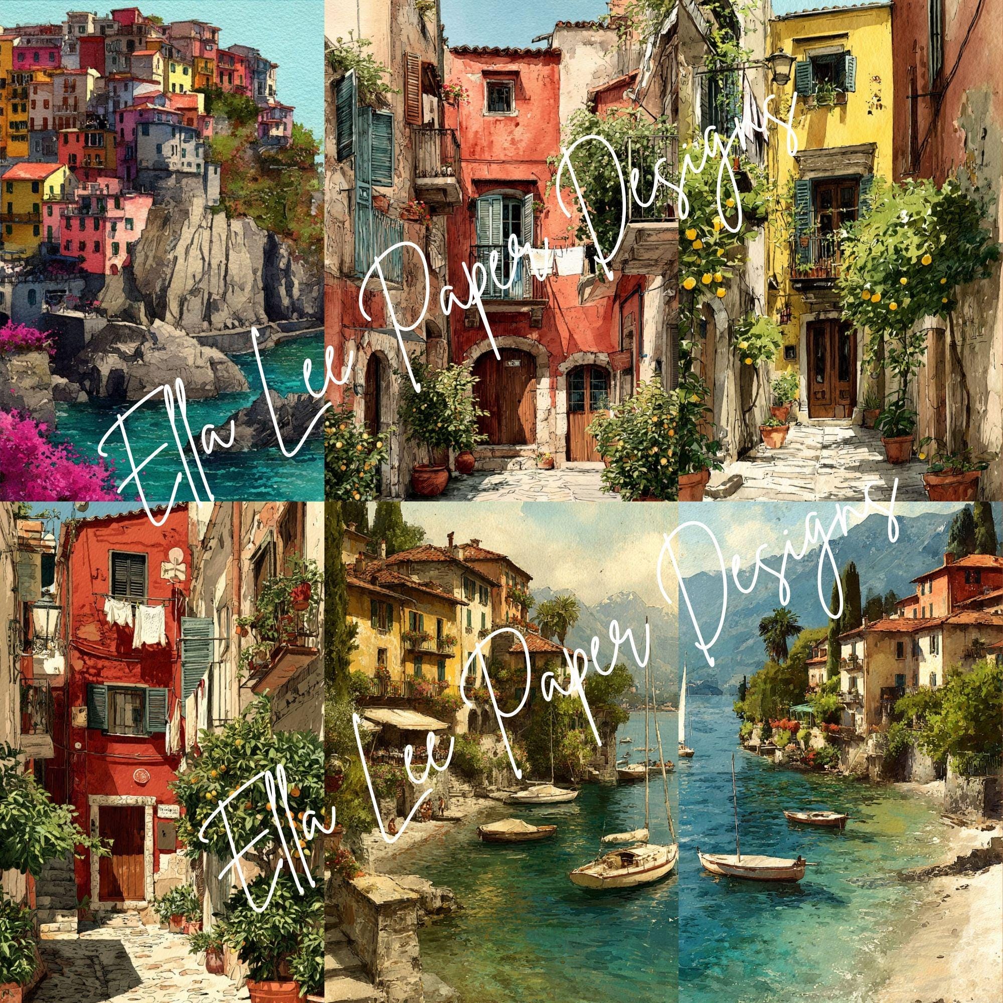 A4 Italian Digital Papers Travel Junk Journal Kit –30 Page Decorative ...