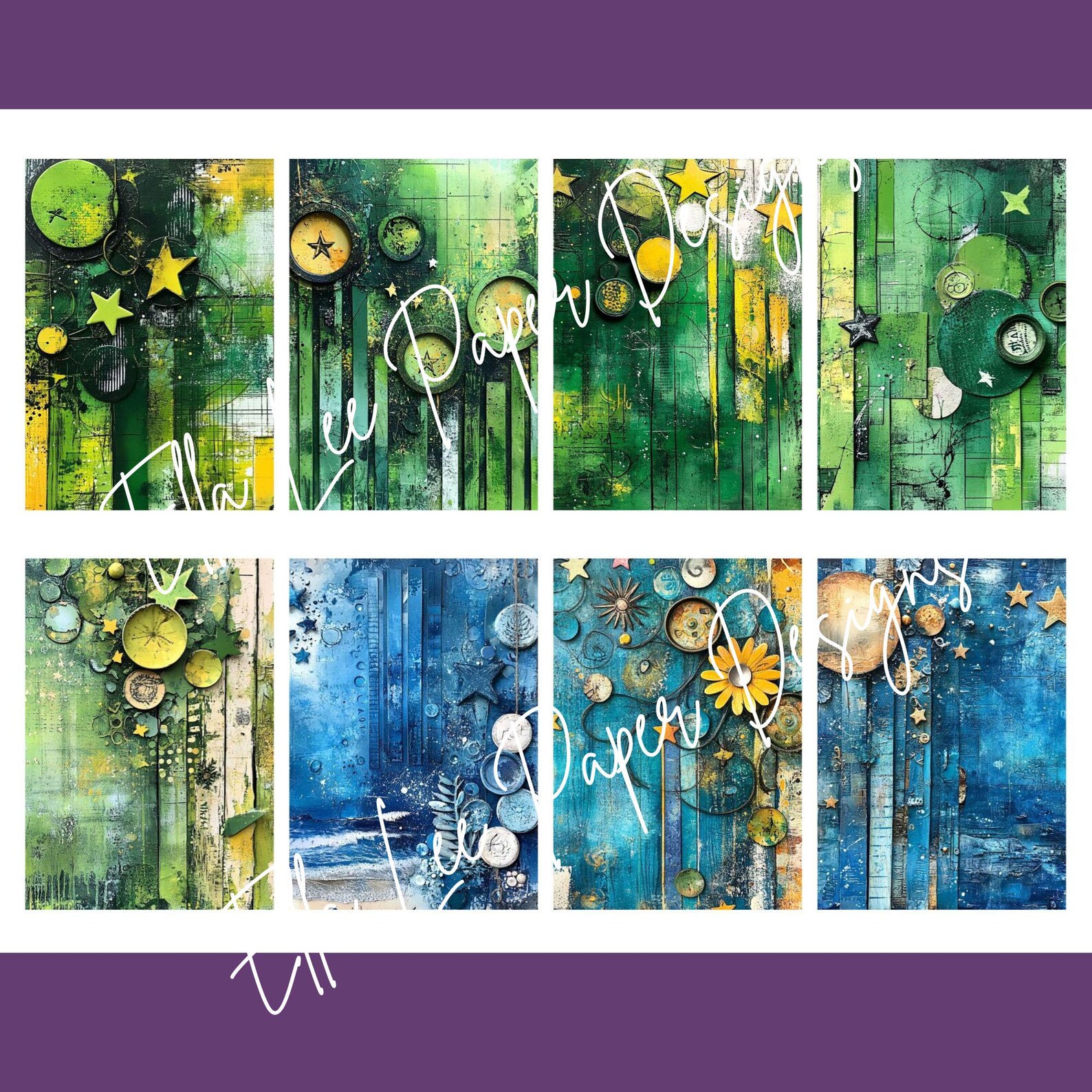40 Mixed Media Digital Artist Trading Cards | Instant Download | ATC ...