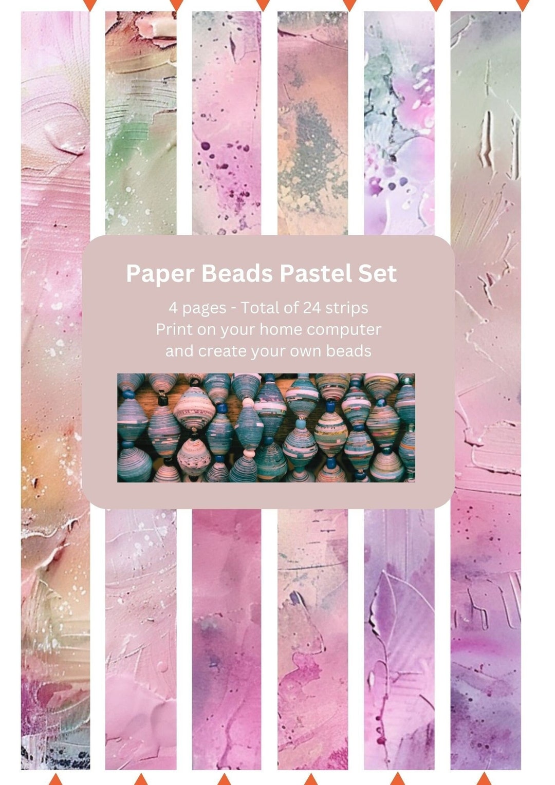 Paper Bead Strips | Set of 24 Colours | Pastel Pink Set | Basic ...