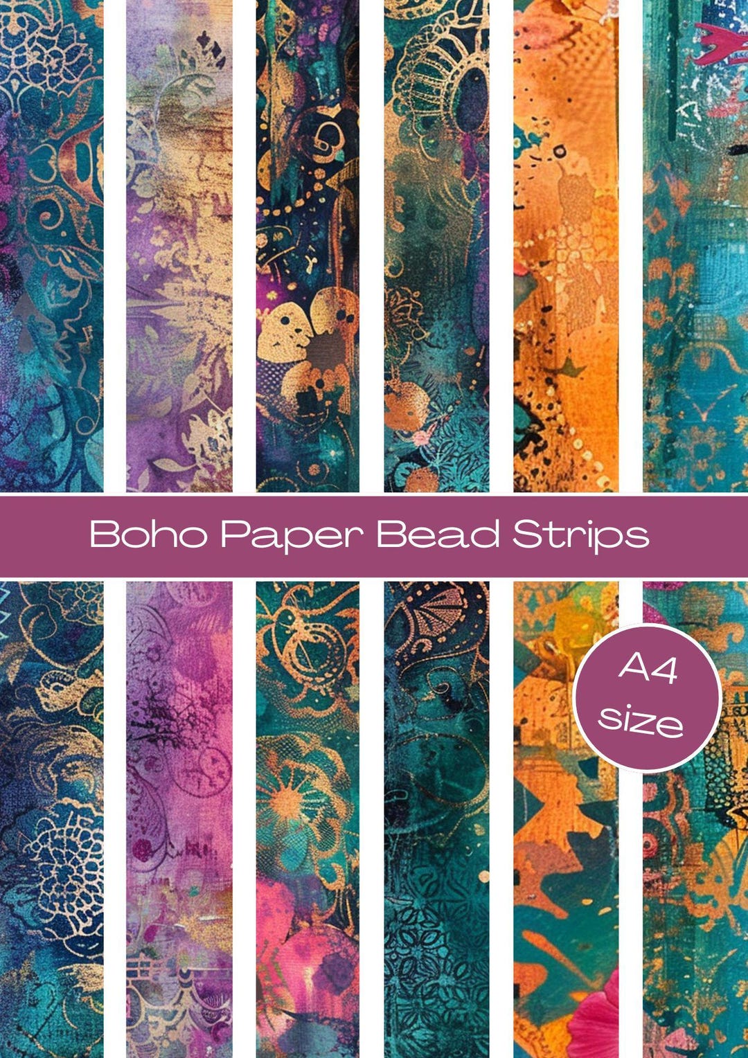 Boho Paper Bead Strips, DIY Jewelry Making (A4 Digital Download) - Etsy