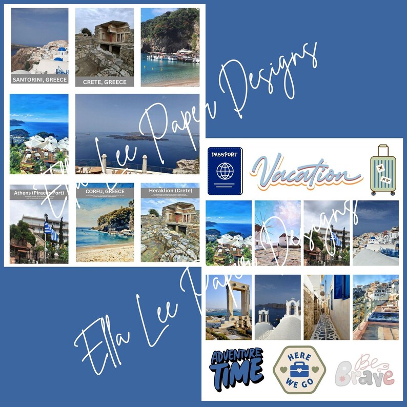 Greece Travel Vision Board Kit- Island Adventure Scrapbook Kit- Holiday ...