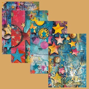 Mixed Media Digital Paper Junk Journal Paper Printable Paper Digital ...