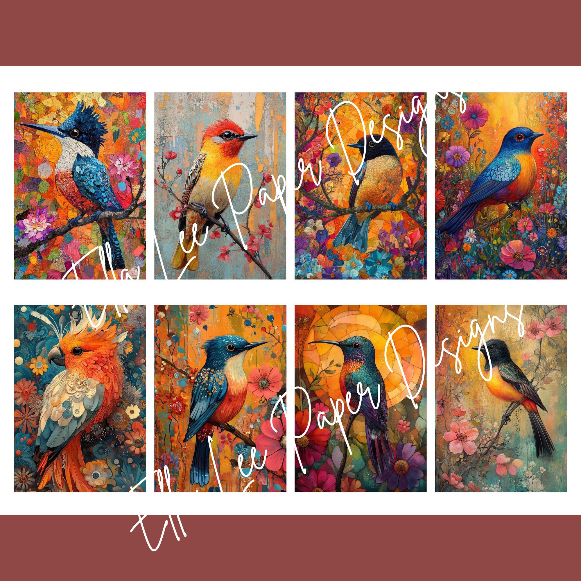 40 Beautiful Birds Artist Trading Cards Instant Download ATC Cards ...