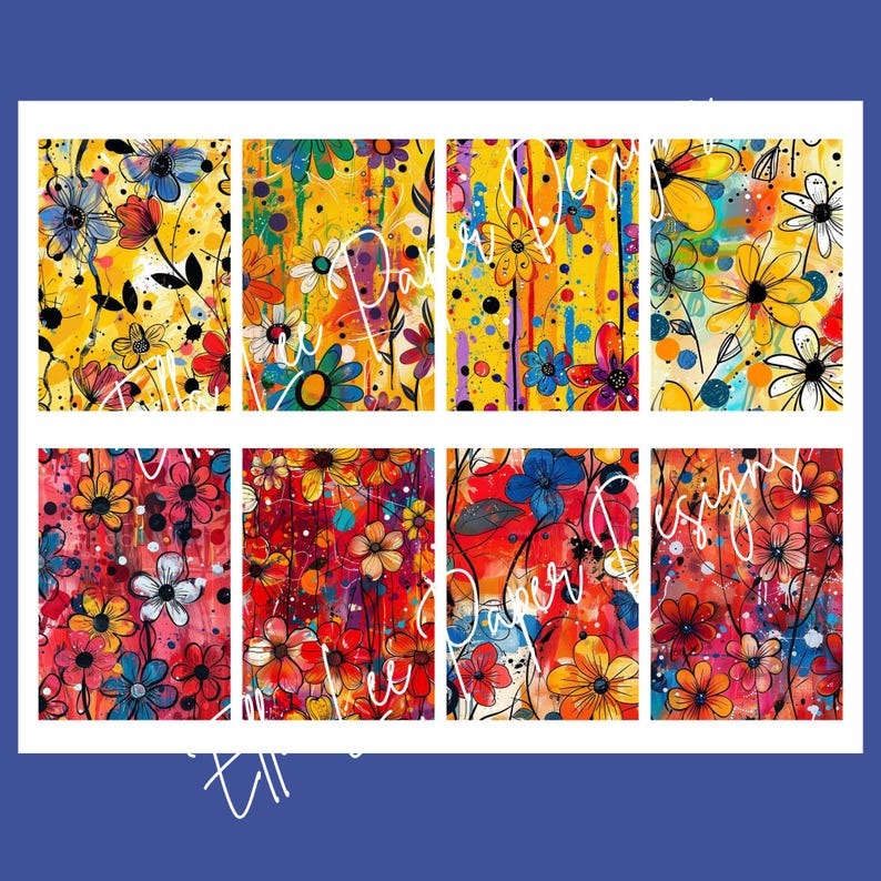 72 Mixed Media Digital Artist Trading Cards | Instant Download | ATC ...