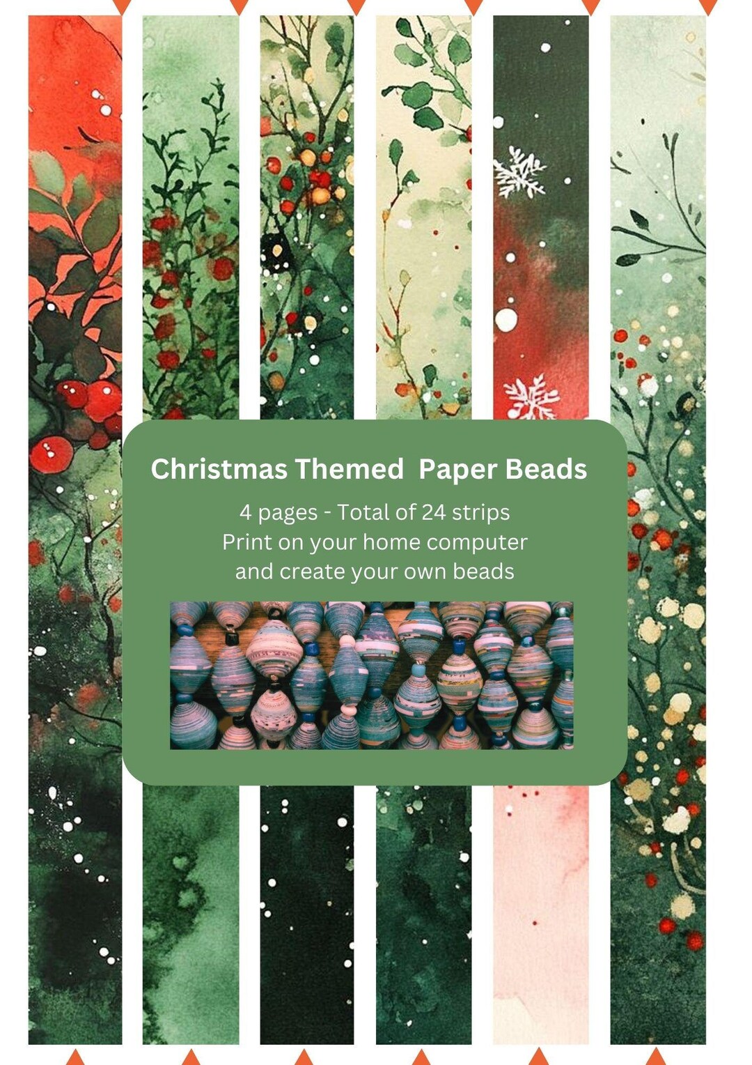 A4 Paper Bead Strips | Set of 24 Colours | Christmas Themed Set | Basic ...