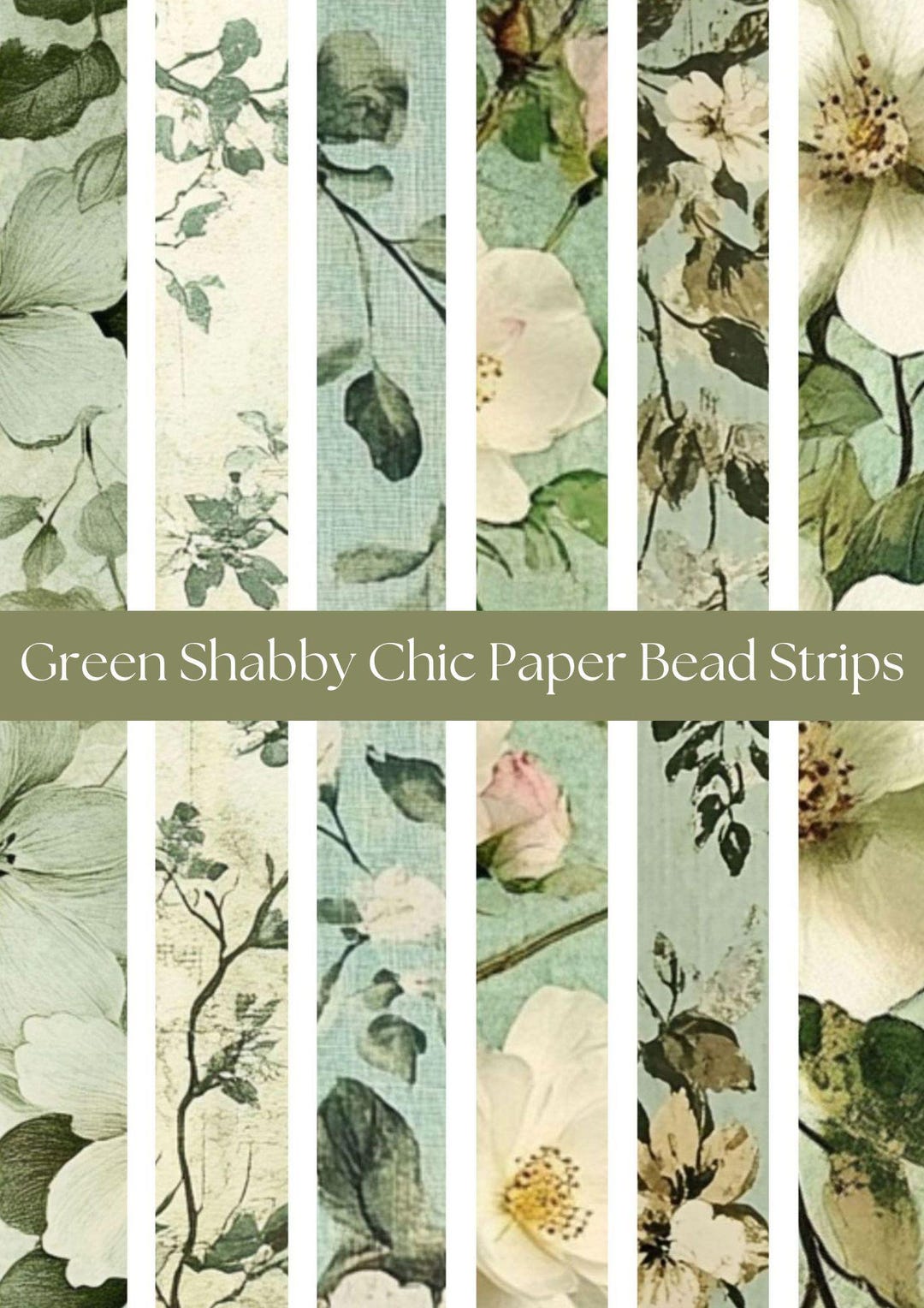 A4 | Paper Bead Strips | 6 Pages- 36 Colourful Strips | Shabby Chic ...