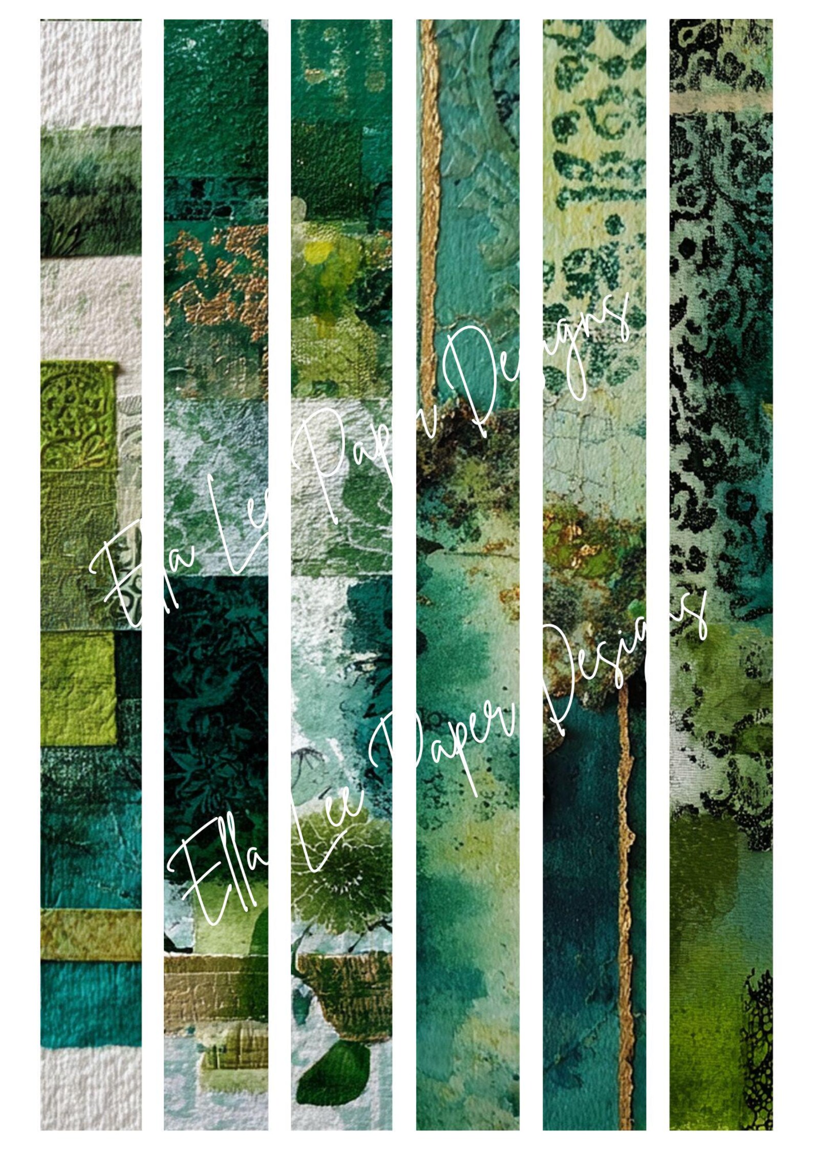 A4 Paper Bead Strips | DIY Beads Paper Beads | Green Mixed Media Style ...
