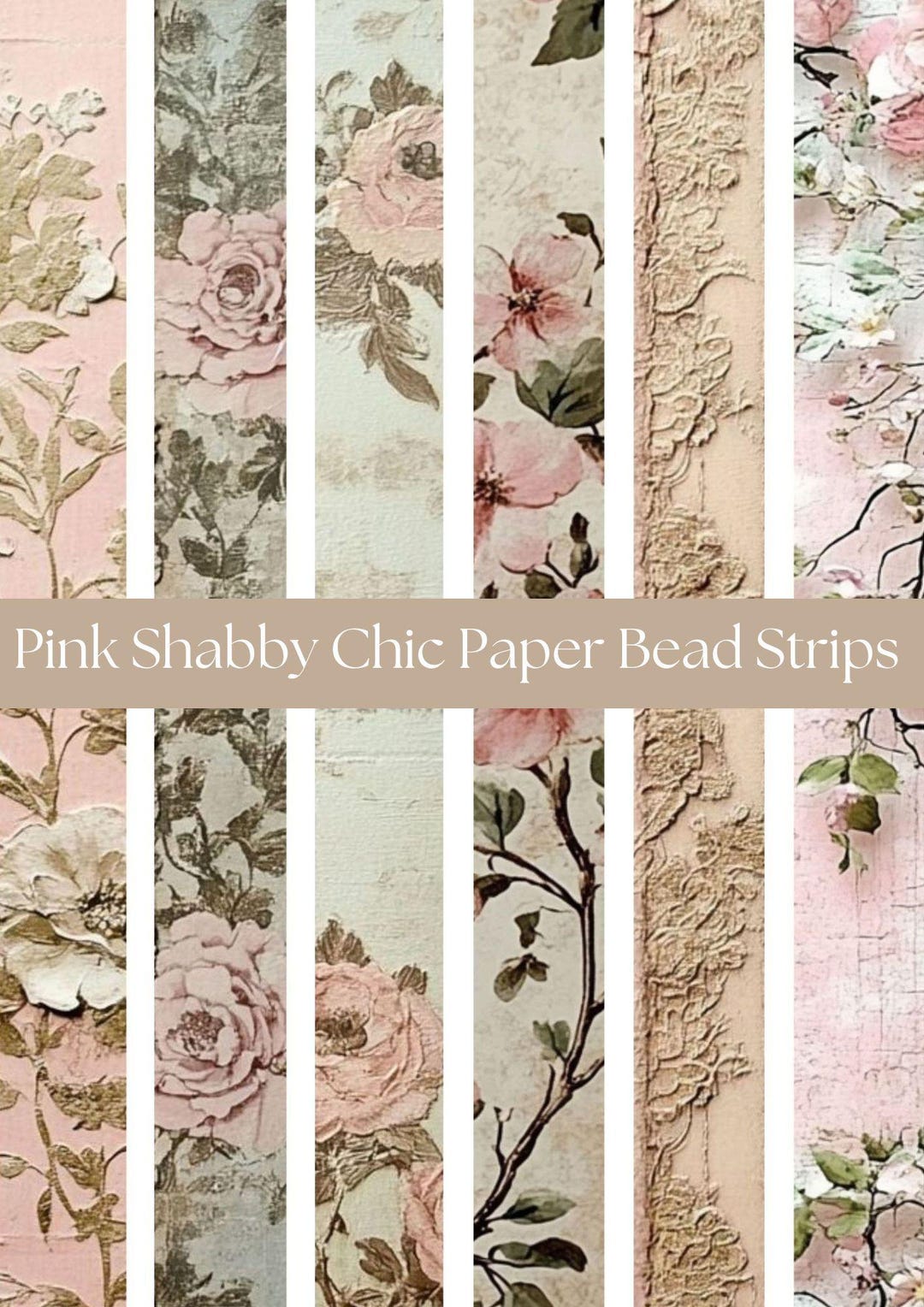 A4 | Paper Bead Strips | 6 Pages- 36 Colourful Strips | Shabby Chic ...