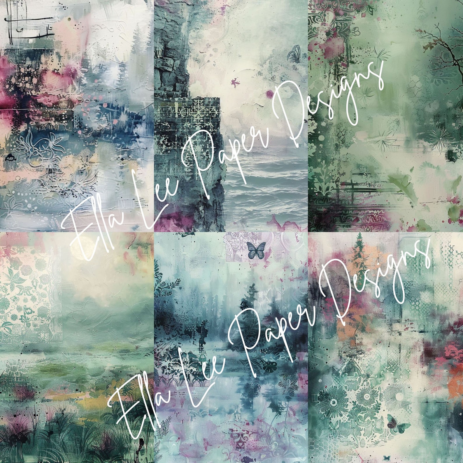 30 Mixed Media Paper Designs | A4 Size | Perfect for Junk Journal Pages ...