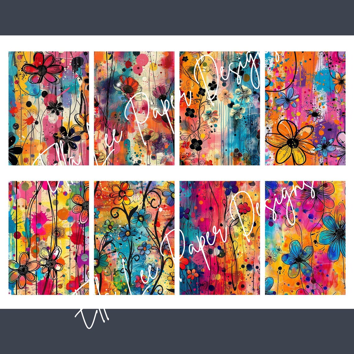 72 Mixed Media Digital Artist Trading Cards | Instant Download | ATC ...