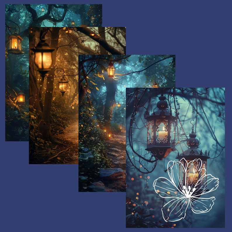 Enchanted Garden Digital Paper | Junk Journal Paper | Printable Paper ...