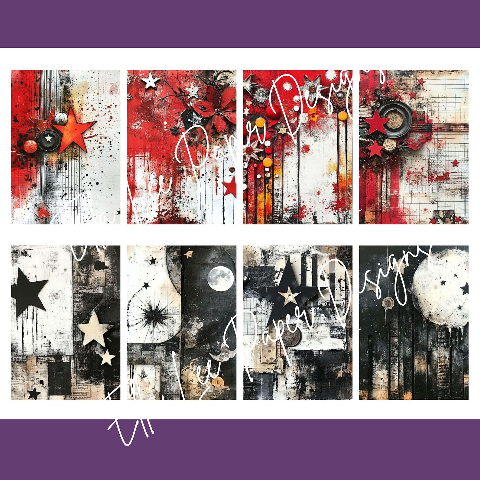 40 Mixed Media Digital Artist Trading Cards | Instant Download | ATC ...