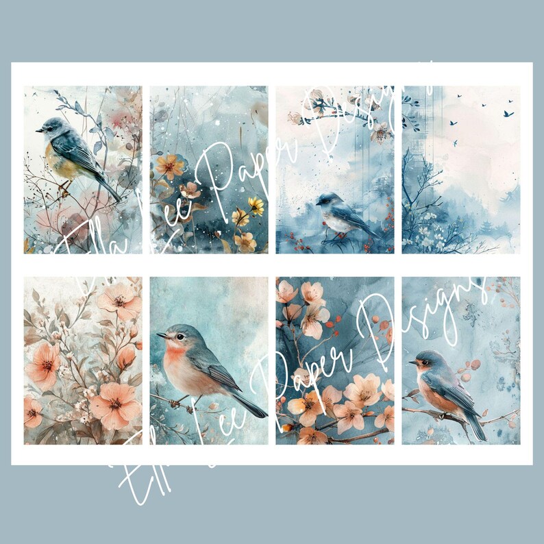 40 Bird Digital Artist Trading Cards | Instant Download | ATC Cards ...