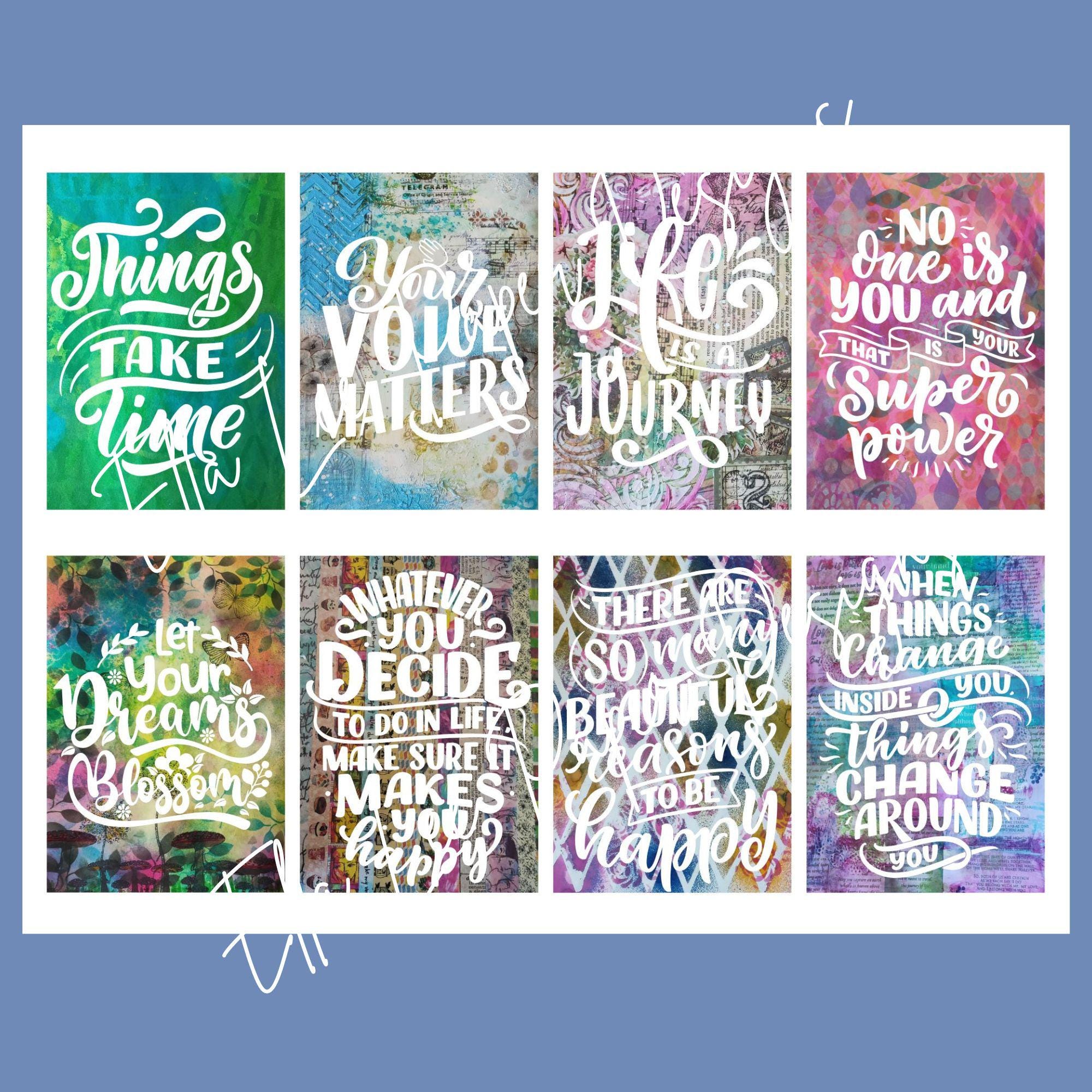 40 Inspirational Quotes Digital Artist Trading Cards | Instant Download ...