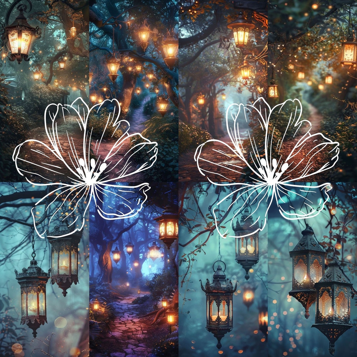 Enchanted Garden Digital Paper | Junk Journal Paper | Printable Paper ...