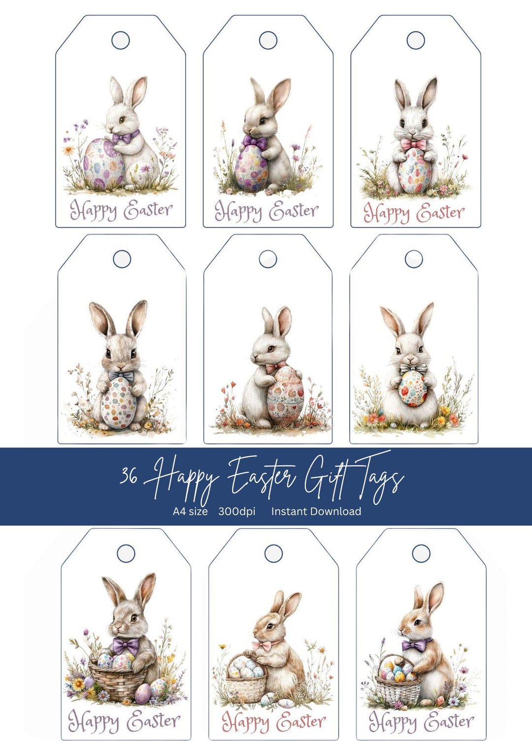 Easter Gift Tags | Instant Download | Easter Themed| Perfect to Put on ...