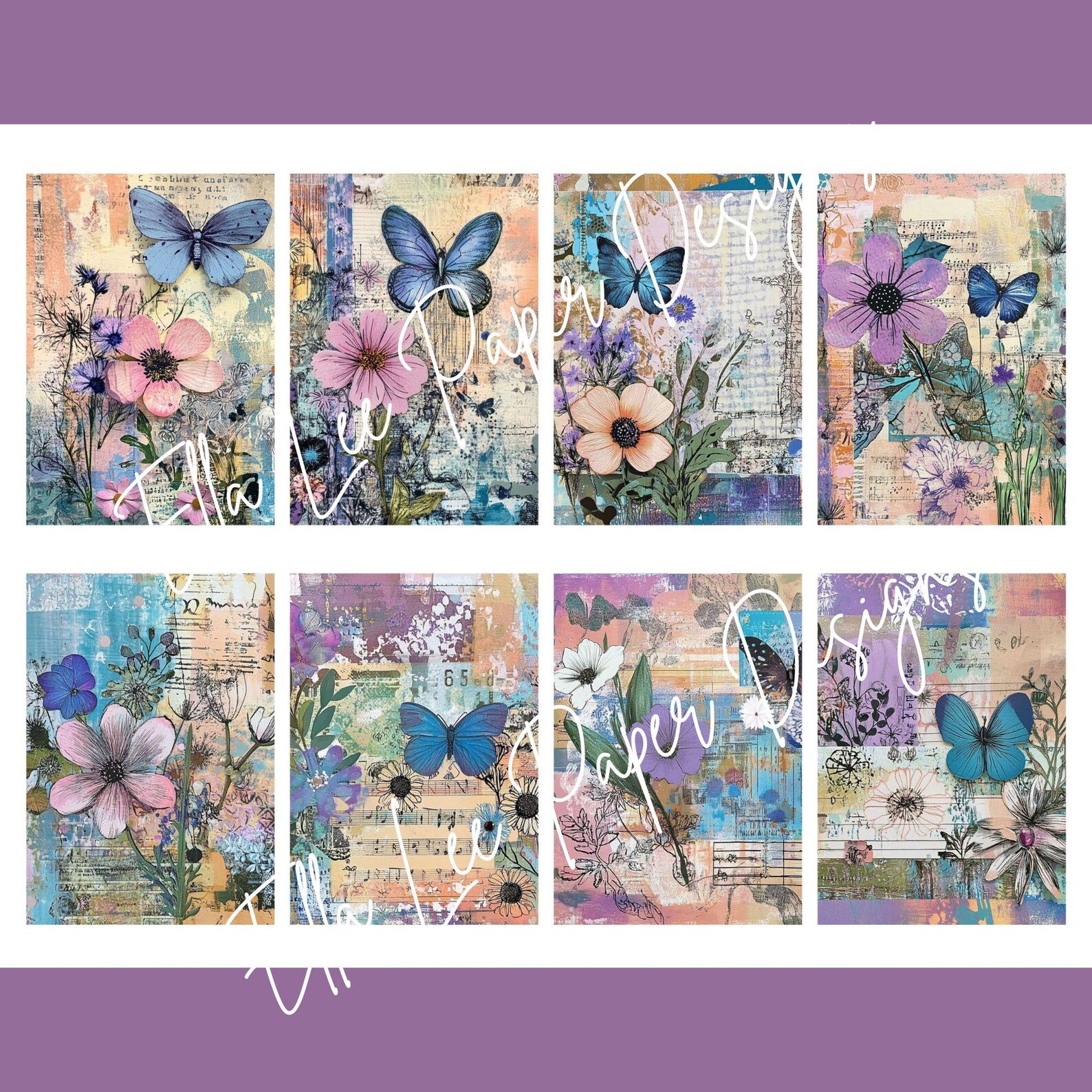 40 Floral Digital Artist Trading Cards | Instant Download | ATC Cards ...