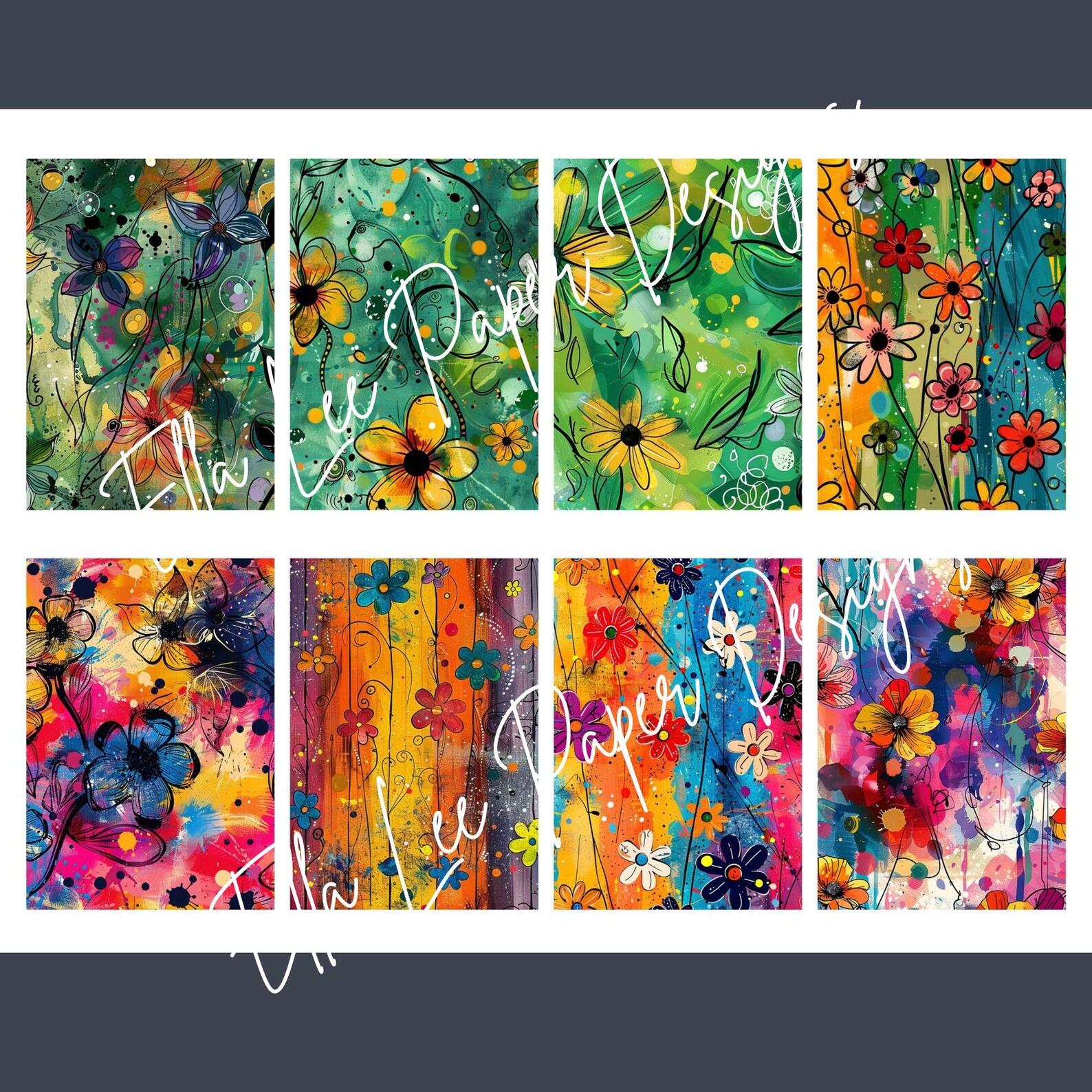 72 Mixed Media Digital Artist Trading Cards | Instant Download | ATC ...