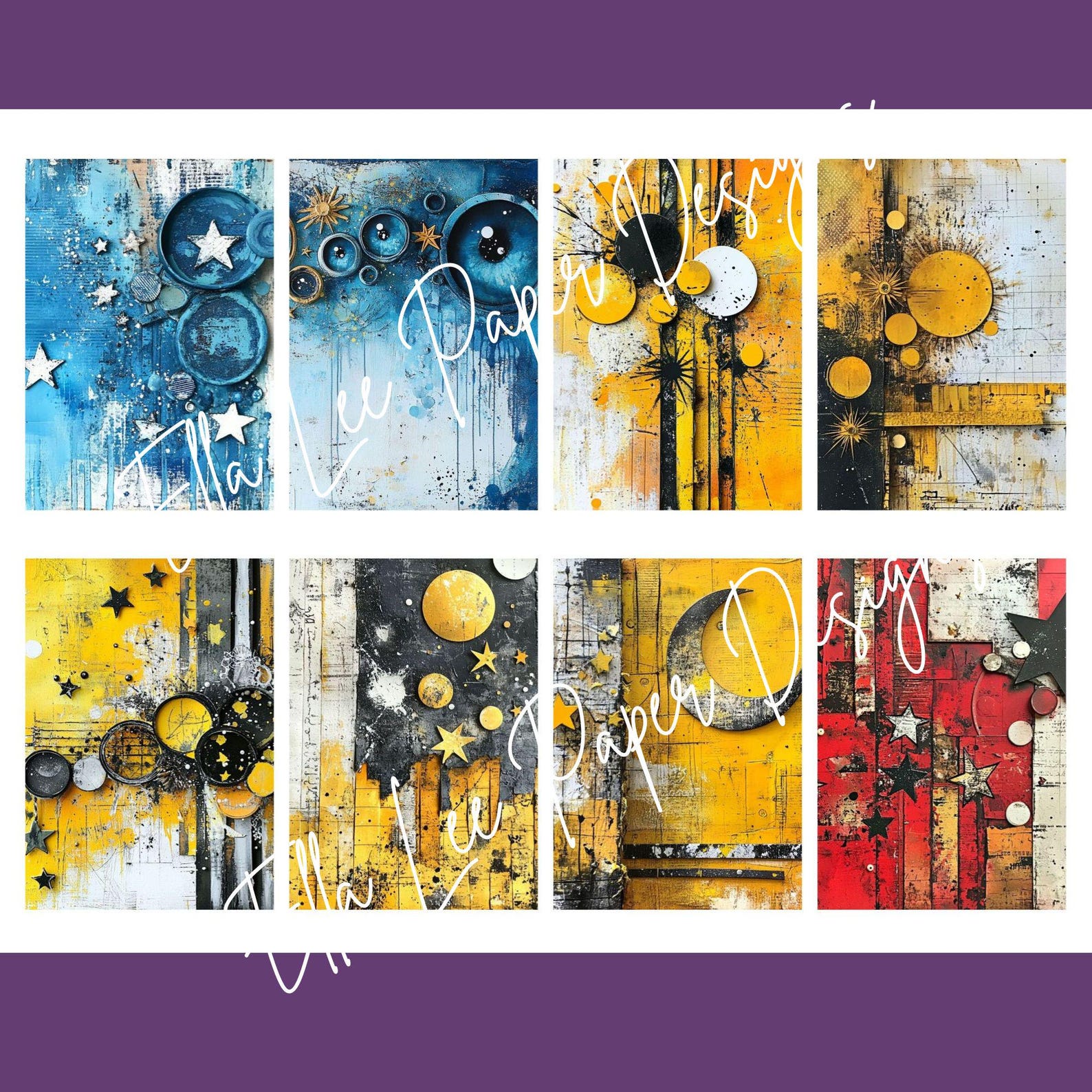 40 Mixed Media Digital Artist Trading Cards | Instant Download | ATC ...