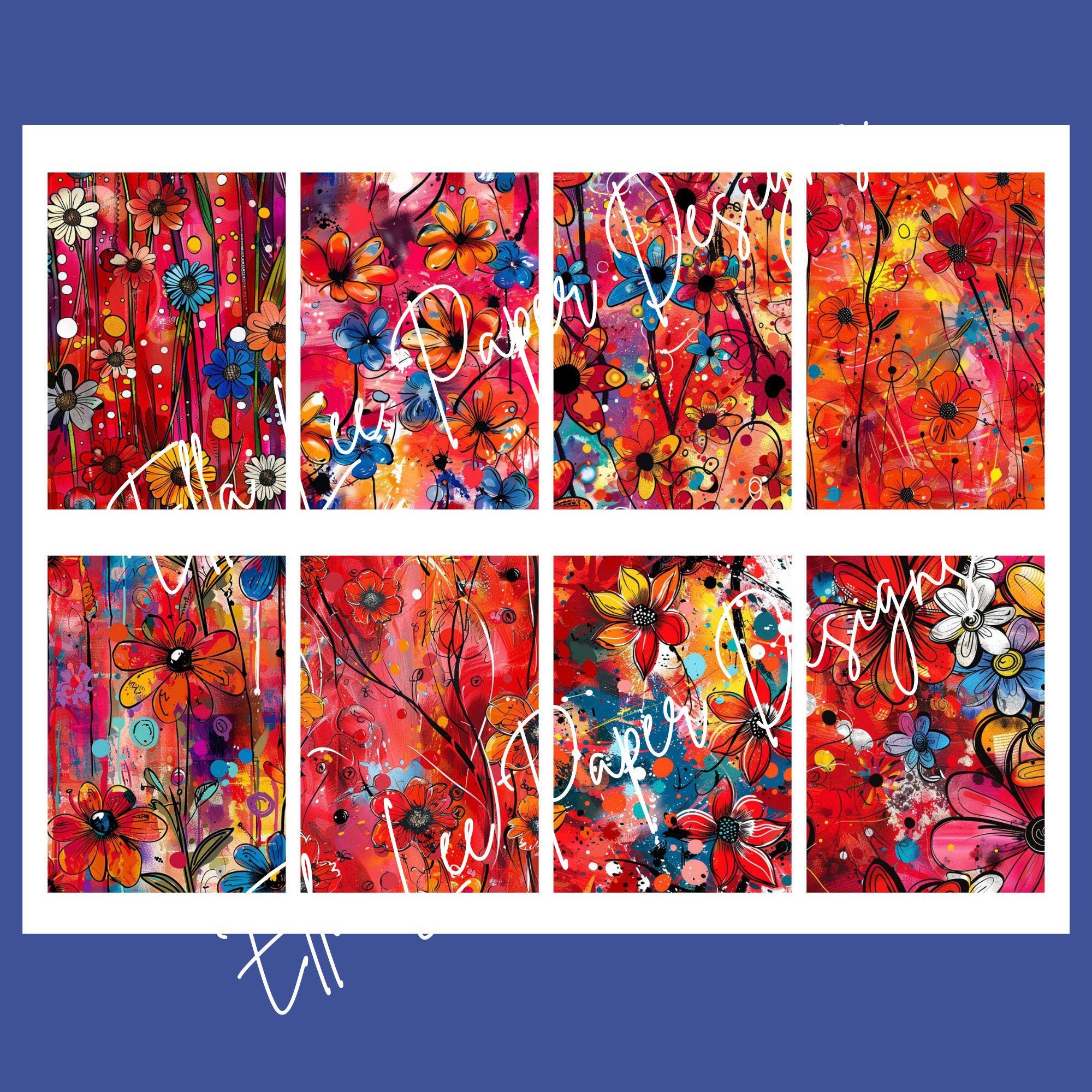 72 Mixed Media Digital Artist Trading Cards | Instant Download | ATC ...