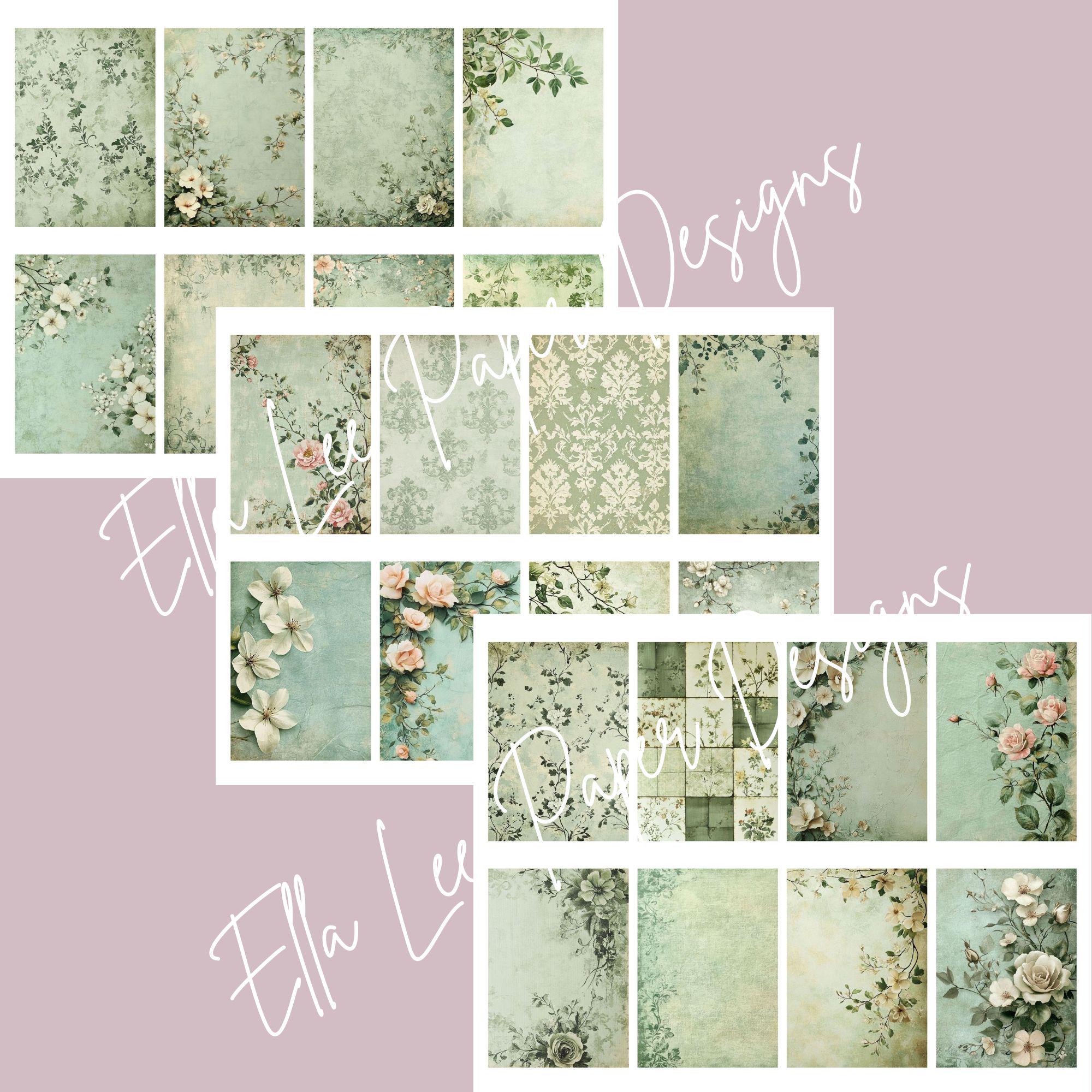 200 Shabby Chic Floral Digital Artist Trading Cards | Mega Set of ATC ...