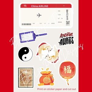 A4 China Stickers for Holidays Travelling Scrapbook Journal Stickers ...