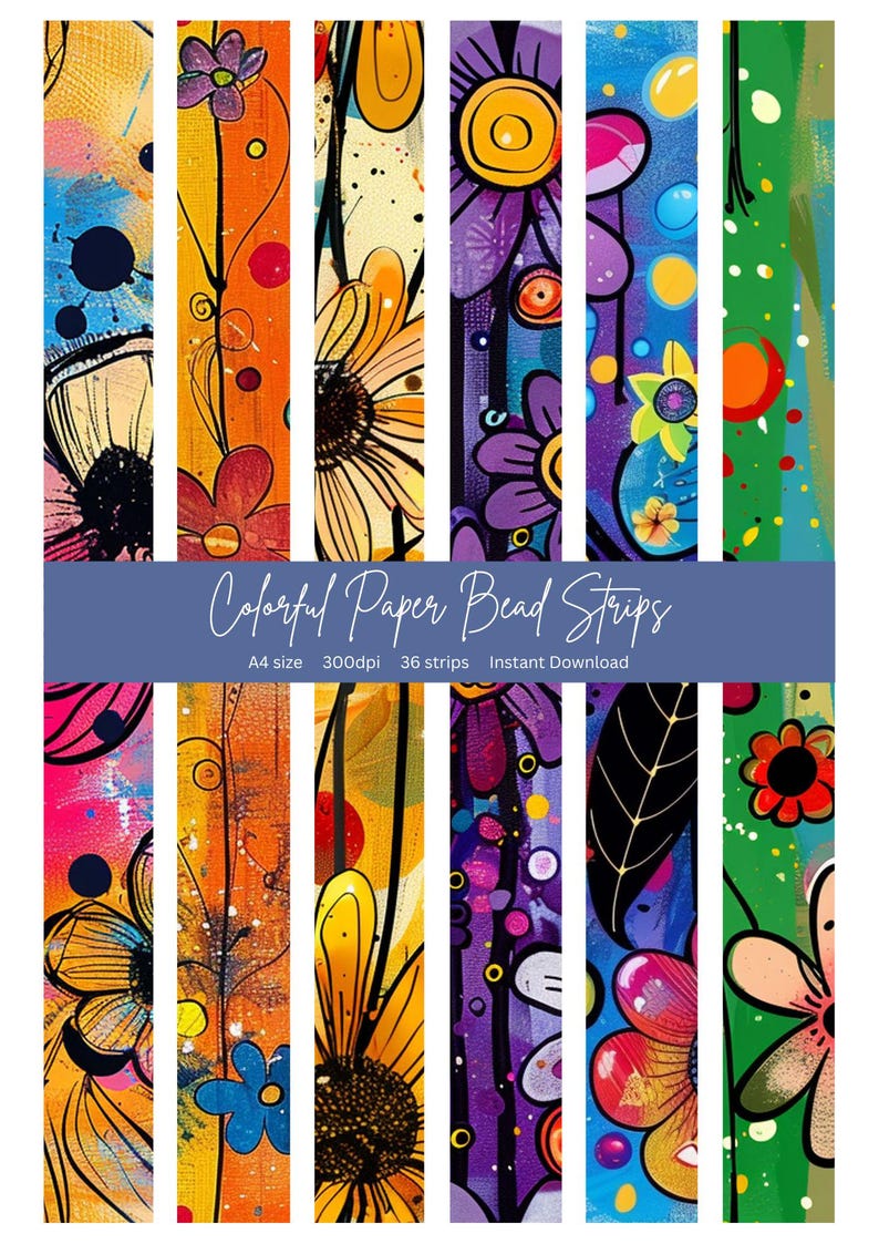Paper Bead Strips | Set of 36 Colorful Strips | Colourful Paper Bead ...