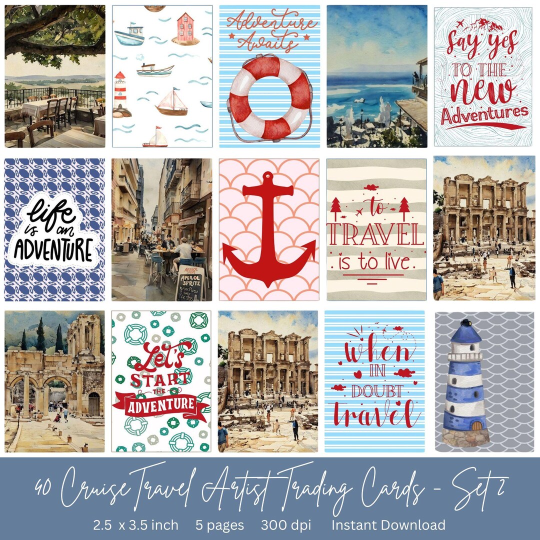 8.5x11 ATC Travel Ephemera Cruise Pack for Scrapbooking, Journaling and ...