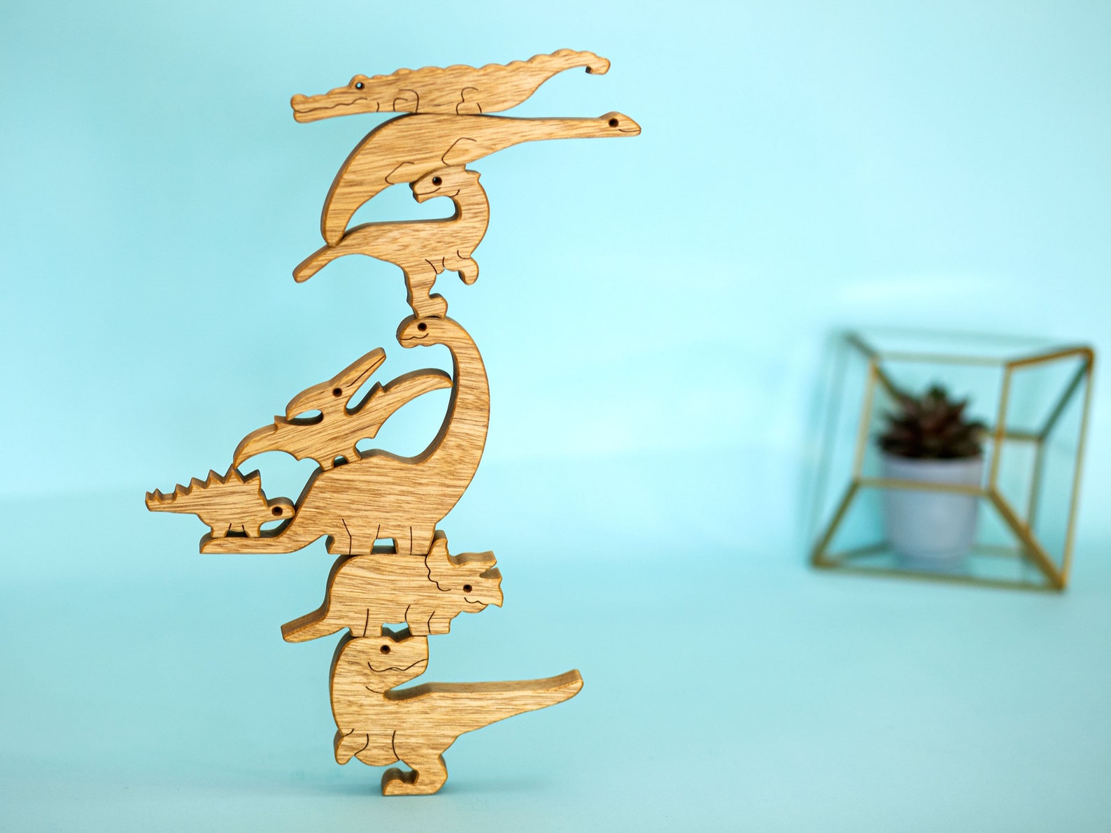 Wooden Dinosaurs Puzzle. 8 Dinosaurs Hand Made Solid Wood - Etsy