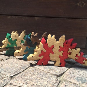 Wooden Dinosaur Puzzle Stegosaurus Puzzle Gift for Kids - Etsy