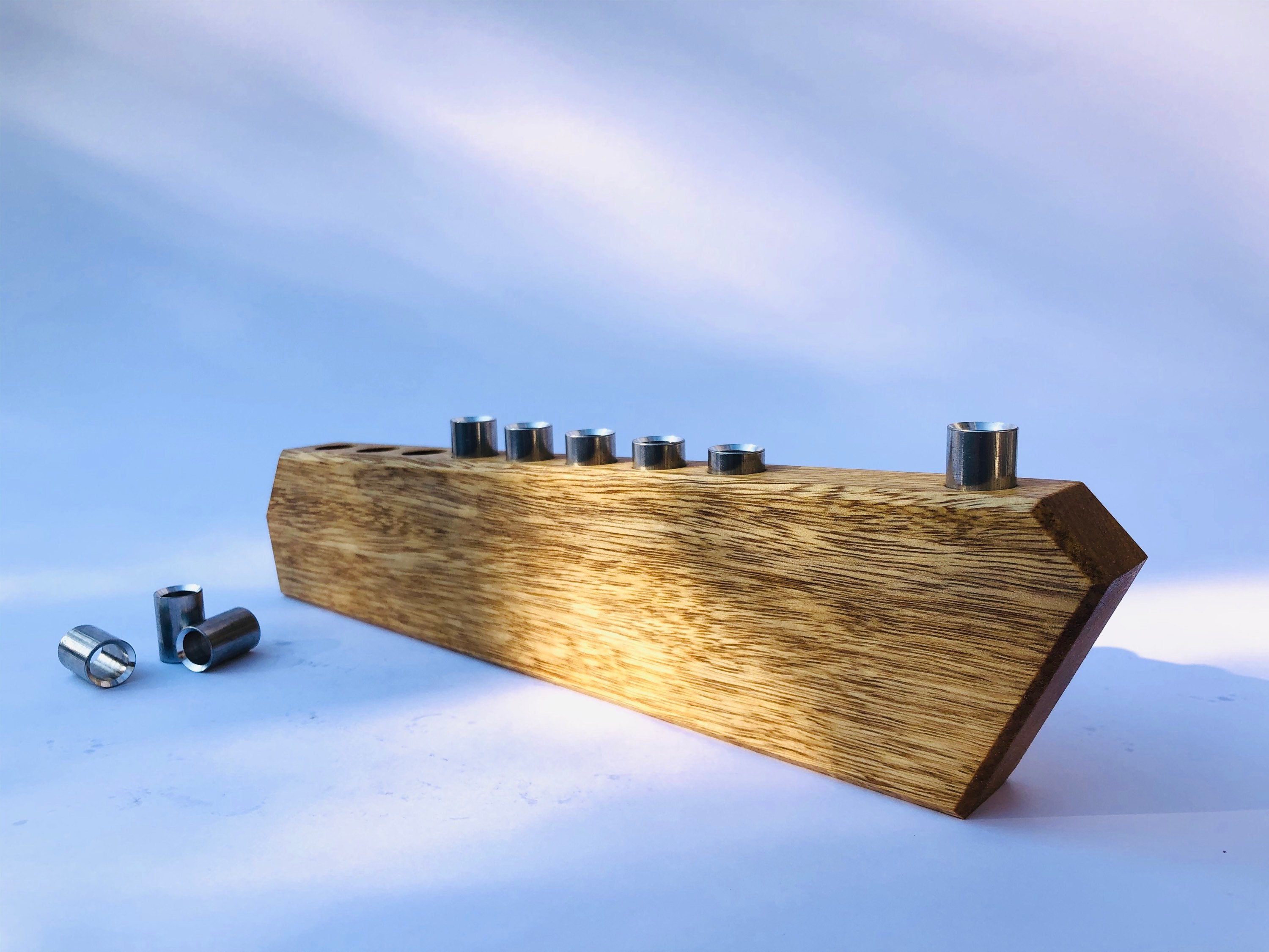 Handcrafted African Walnut Hanukkiah - Menorah for Hanukkah - Artisanal ...