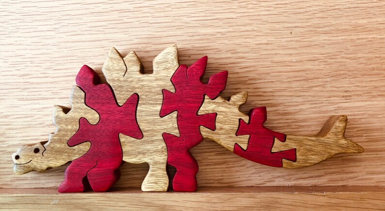 Wooden Dinosaur puzzle Stegosaurus puzzle Gift for kids | Etsy