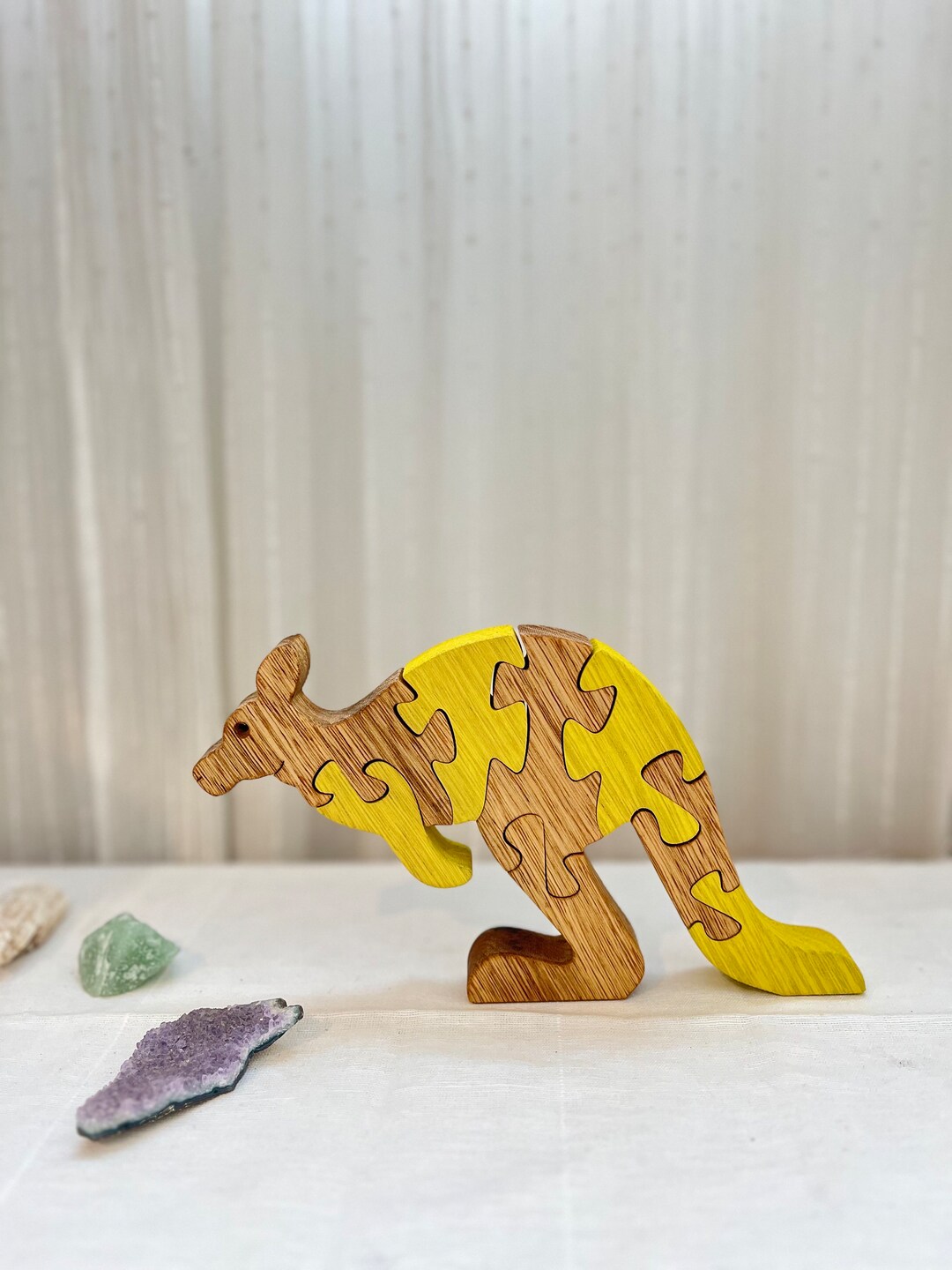 Charming Kangaroo Wooden Puzzle - Interactive Aussie Animal Game ...