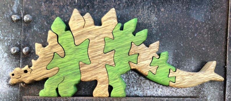 Wooden Dinosaur puzzle Stegosaurus puzzle Gift for kids | Etsy
