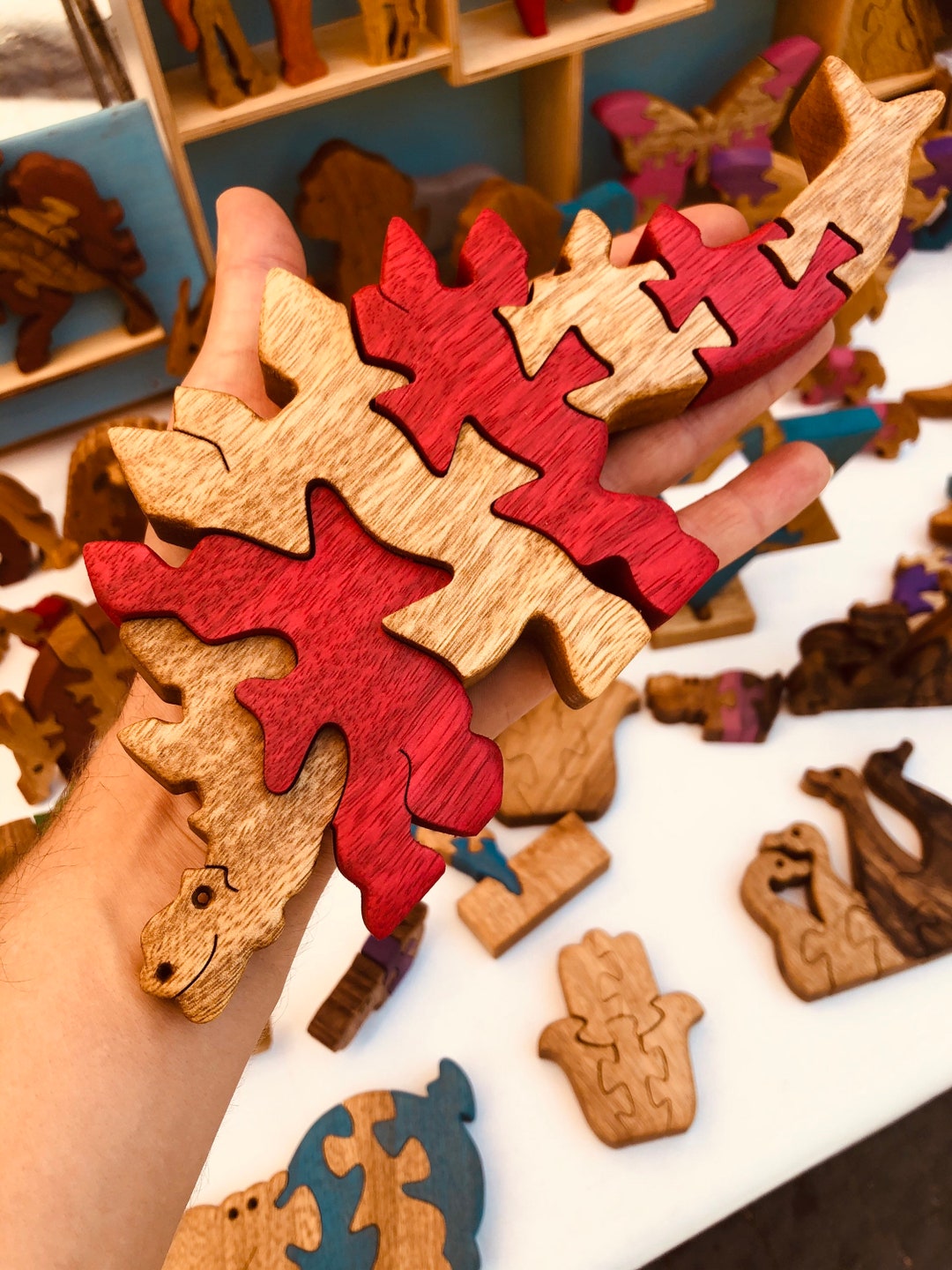 Wooden Dinosaur Puzzle Stegosaurus Puzzle Gift for Kids - Etsy