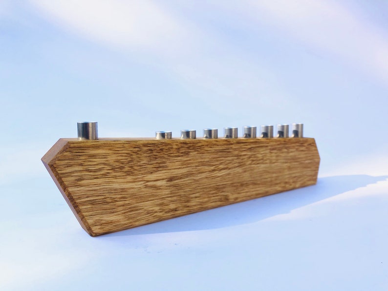 Handcrafted African Walnut Hanukkiah - Menorah for Hanukkah - Artisanal ...