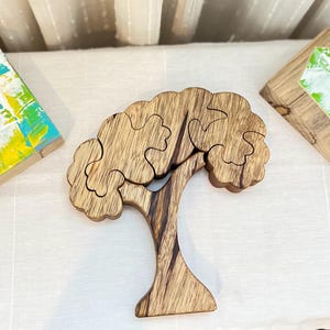 Sustainable Wooden Tree Puzzle - Rustic Jigsaw Game, Educational Toy ...
