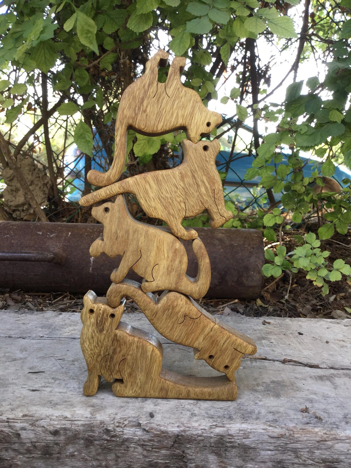 Wooden cats pyramid for cat lovers. | Etsy