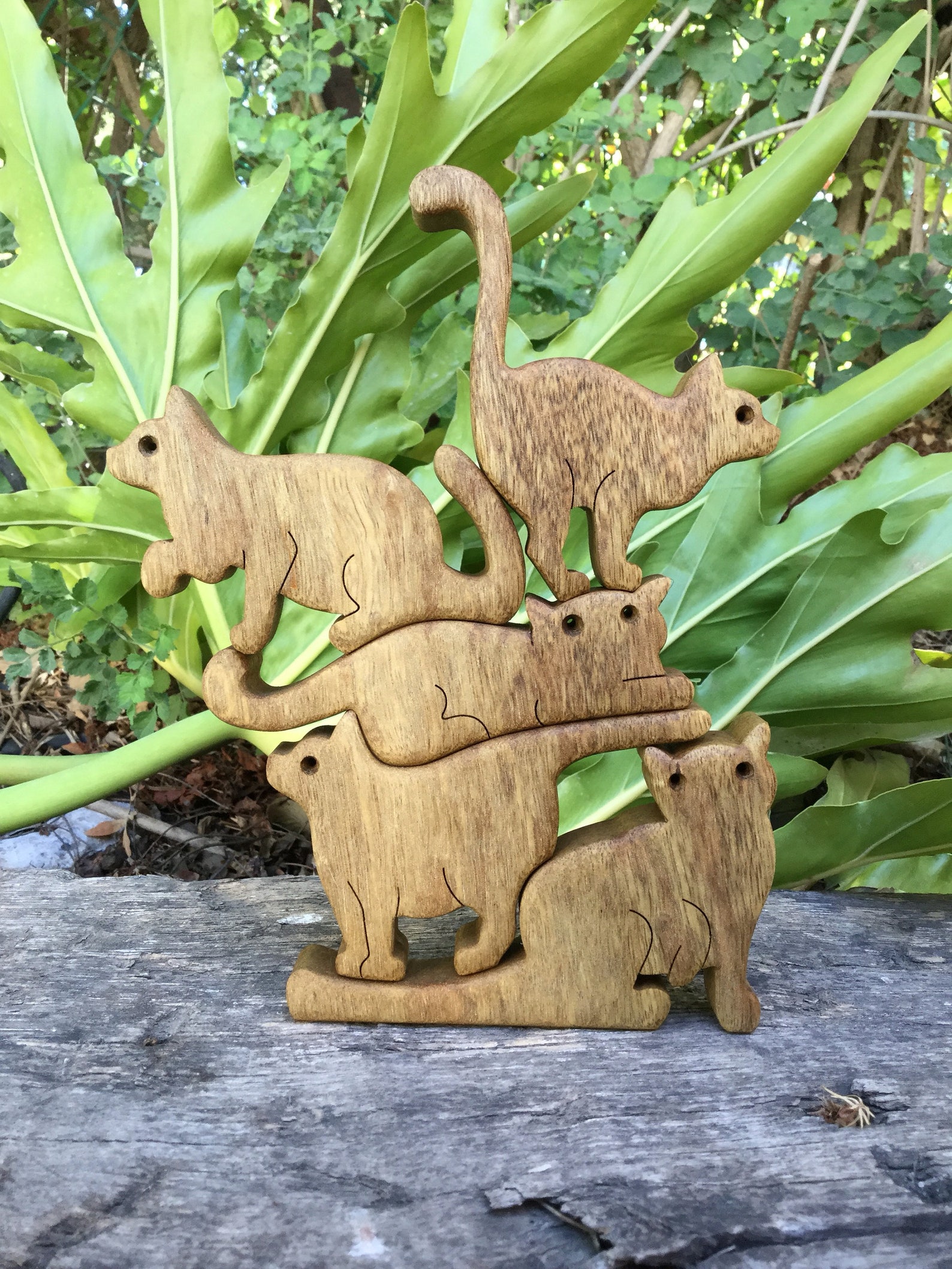 Wooden cats pyramid for cat lovers. | Etsy