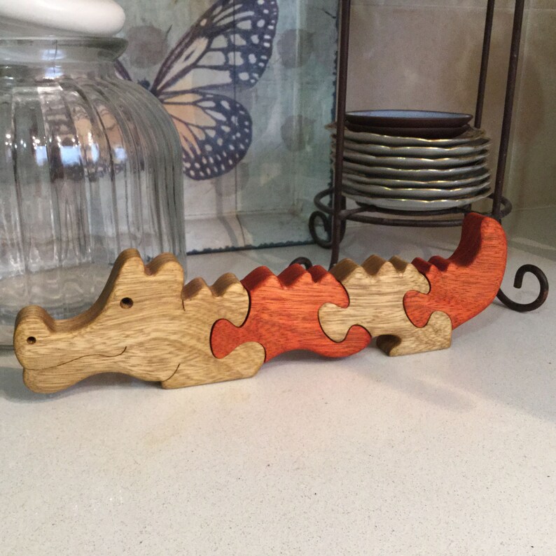 Wooden Alligator Puzzle Crocodile Puzzle Great Birthday | Etsy