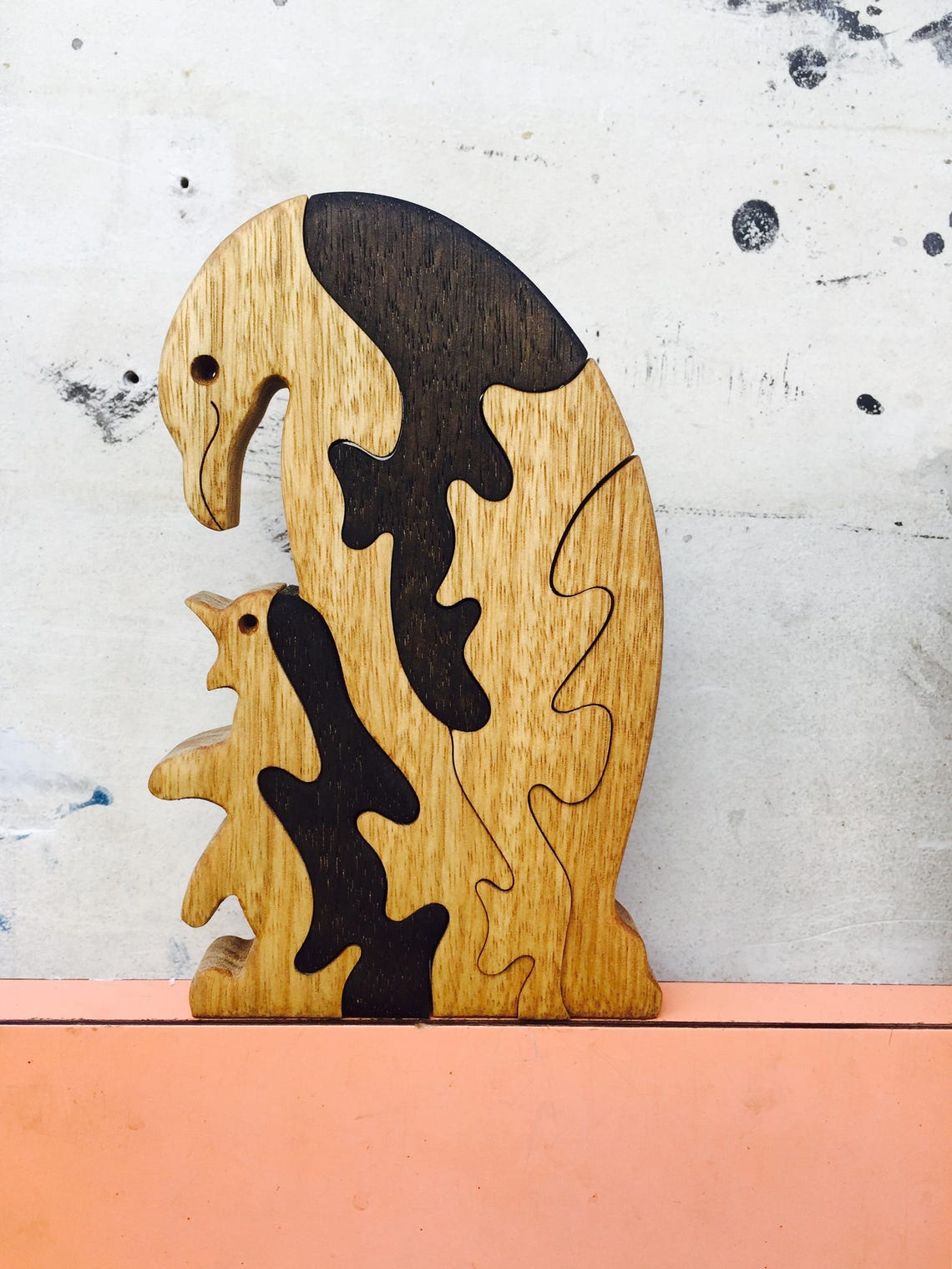 Wooden Penguin Puzzle the Male Emperor Penguin With His Baby. - Etsy