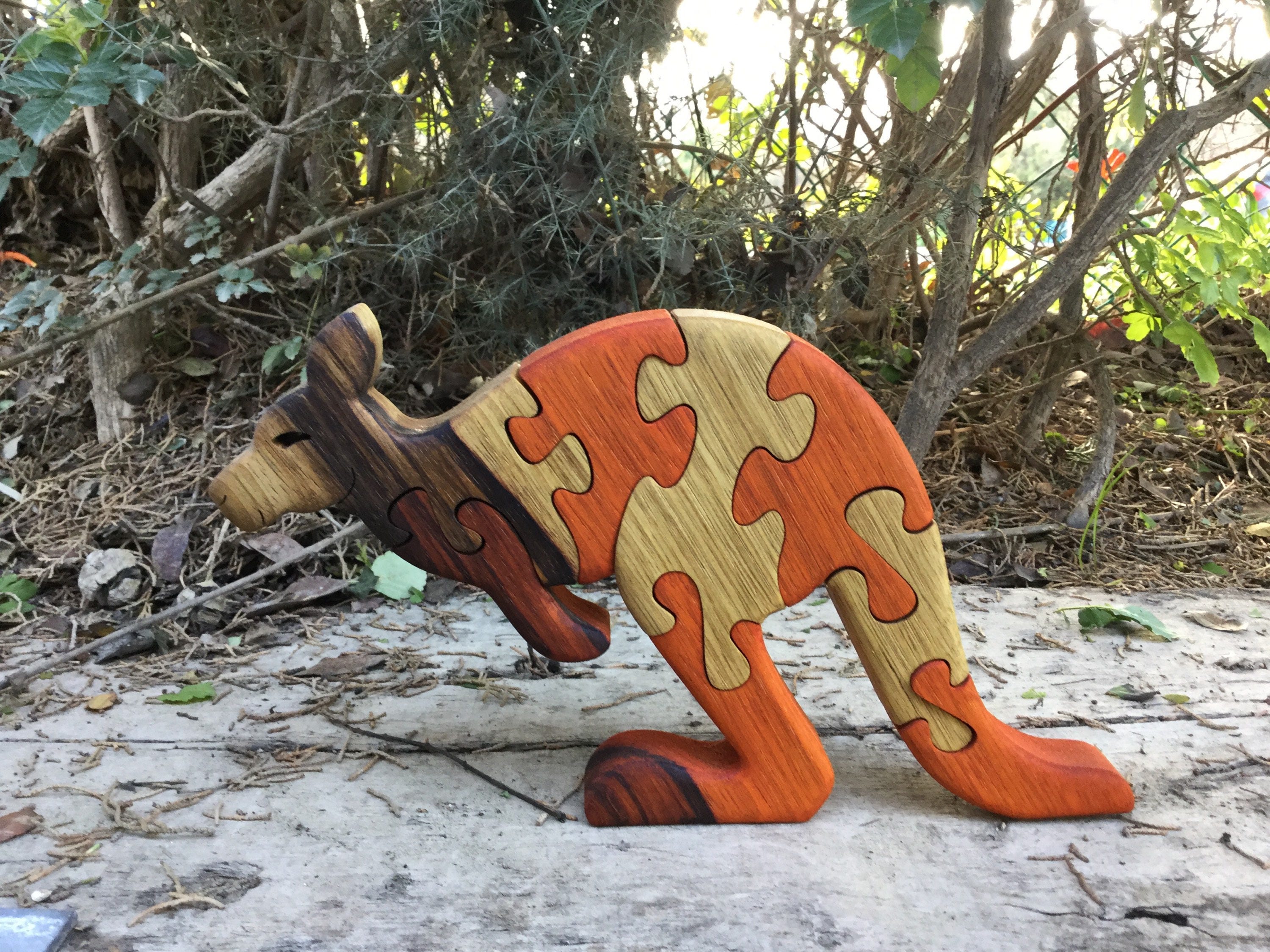Charming Kangaroo Wooden Puzzle - Interactive Aussie Animal Game ...