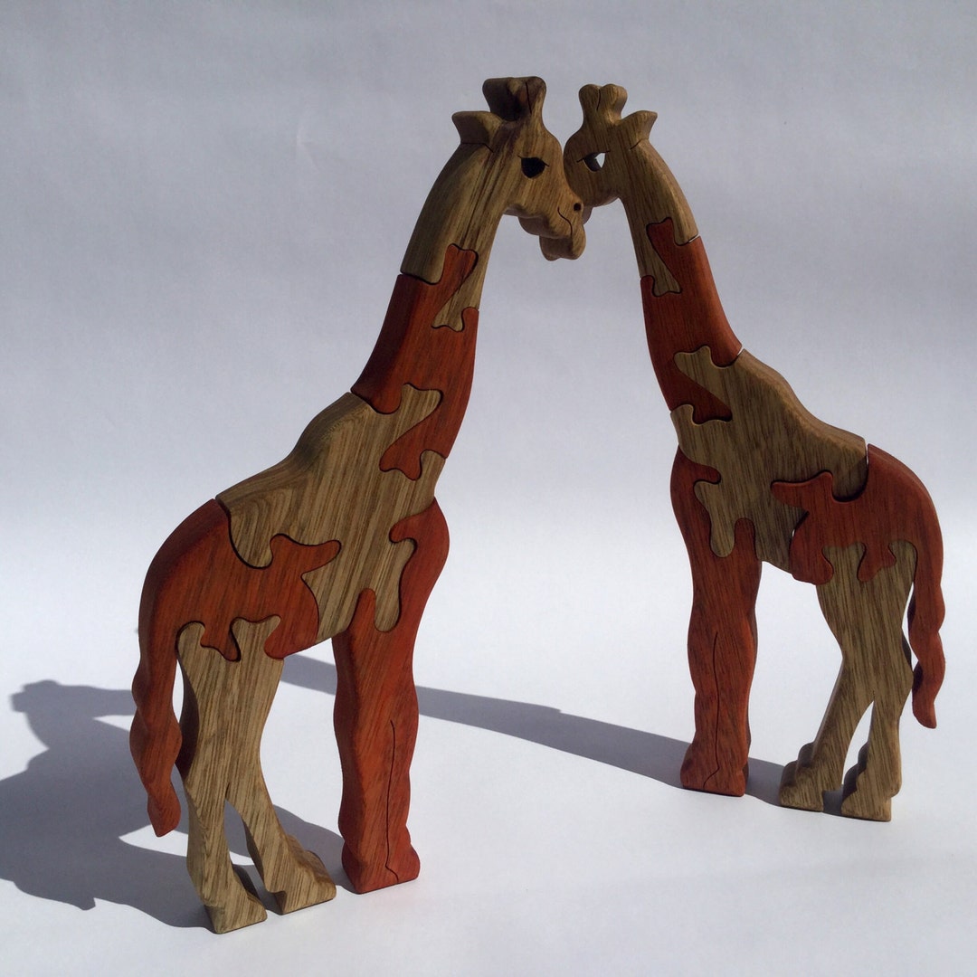 Savannah Explorer Handcrafted Giraffe Puzzle Wooden Animal Jigsaw ...