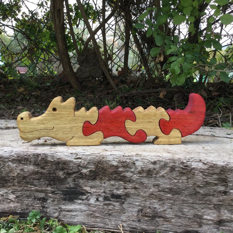 Wooden Alligator Puzzle Crocodile Puzzle Great Birthday | Etsy