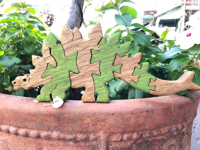 Wooden Dinosaur puzzle Stegosaurus puzzle Gift for kids | Etsy