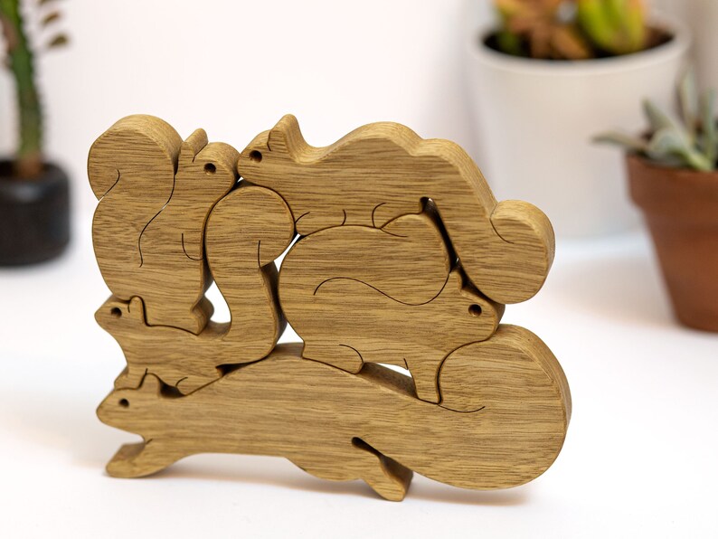 Squirrels Scrollsaw Puzzle With Five Interlocked Squirrels - Etsy
