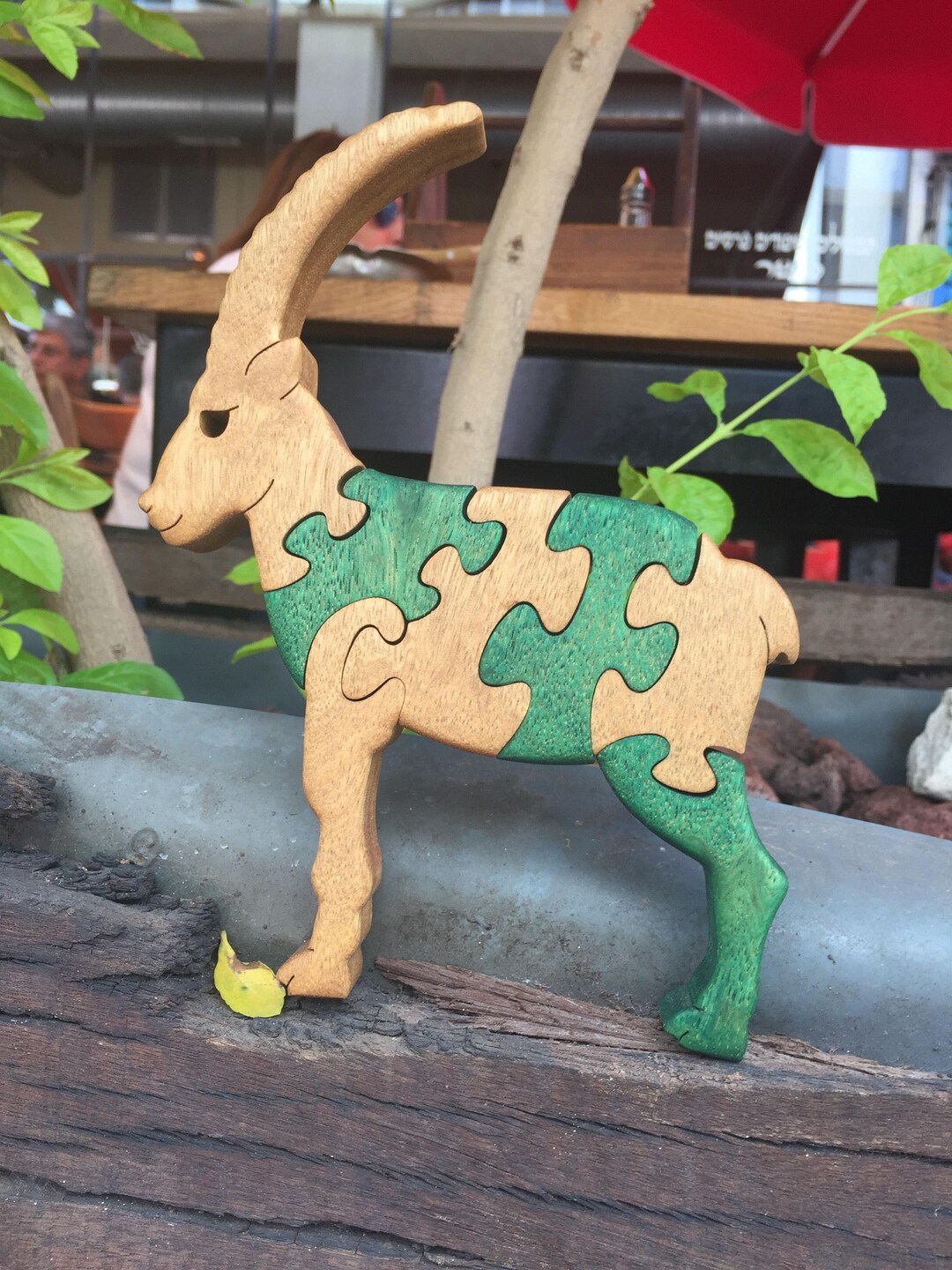 Handmade Wooden Goat Puzzle Eco-friendly Capra Jigsaw, Kid's Learning ...