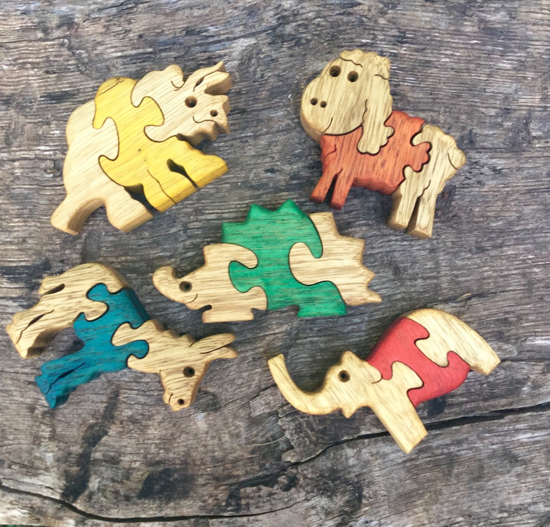 Set of 5 Baby Puzzles Wood Animal Puzzles Kids' Game - Etsy