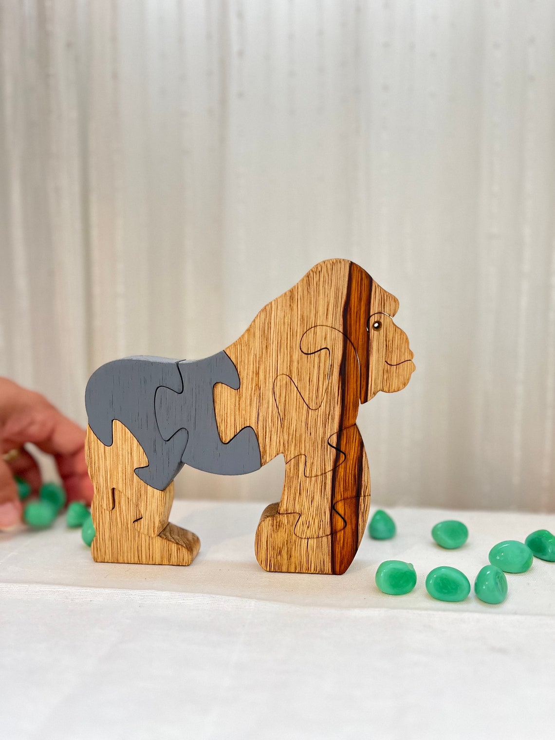 Majestic Silverback Gorilla Wooden Puzzle - Handcrafted Educational Toy ...