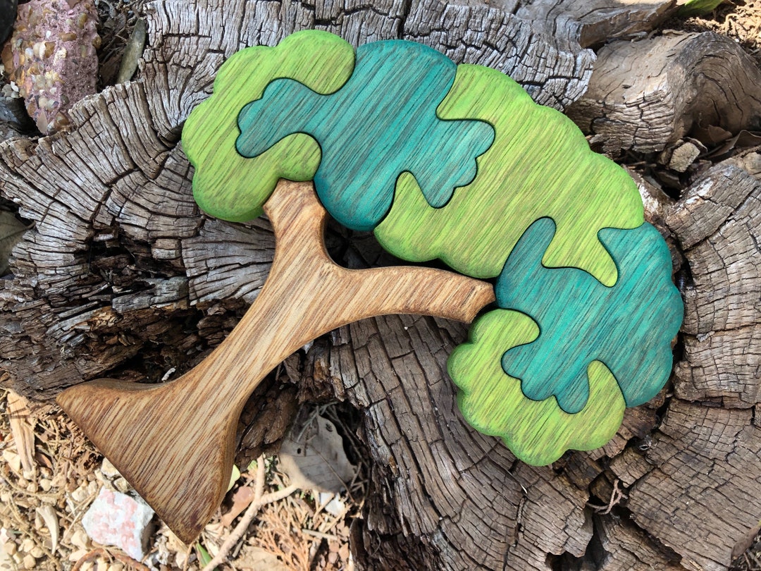 Vibrant Tree of Life Puzzle Eco-chic Wooden Jigsaw, Interactive Family ...
